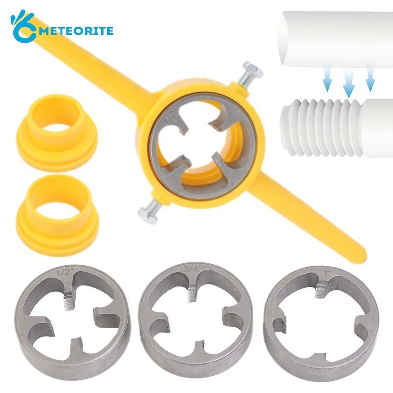 6pcs PVC Pipe Threader NPT Thread Tap Die Set 1/2 3/4 1 Inch Plumbing ...
