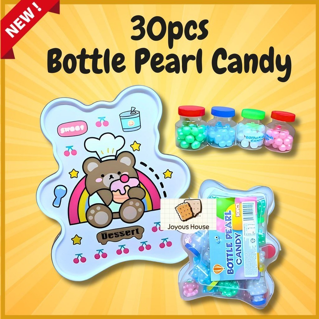 30pcs KHY Bottle Pearl Candy dalam Cutie Bear Bekas / Fruits tablet ...