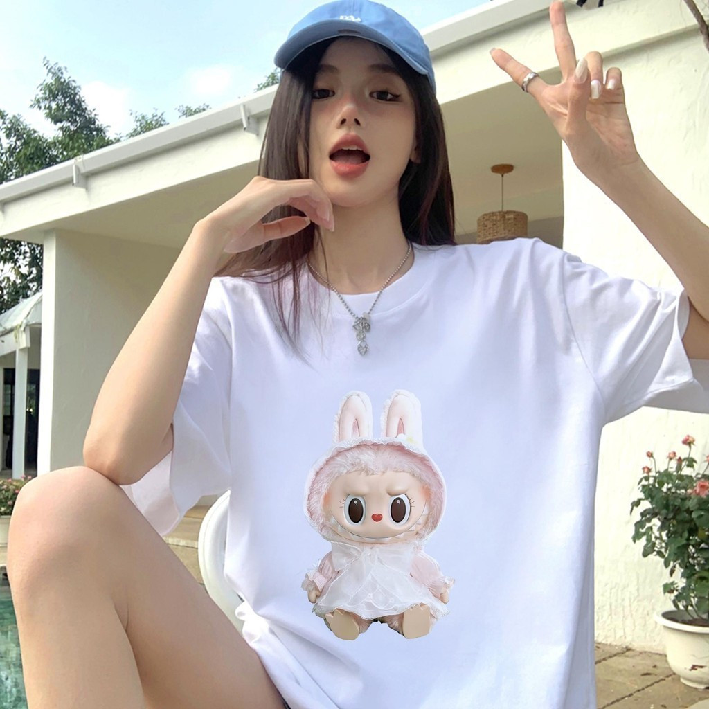 Rabbit Labubu Pop Mart T-shirt Labubu Print T Shirt, Soft Crew Neck ...