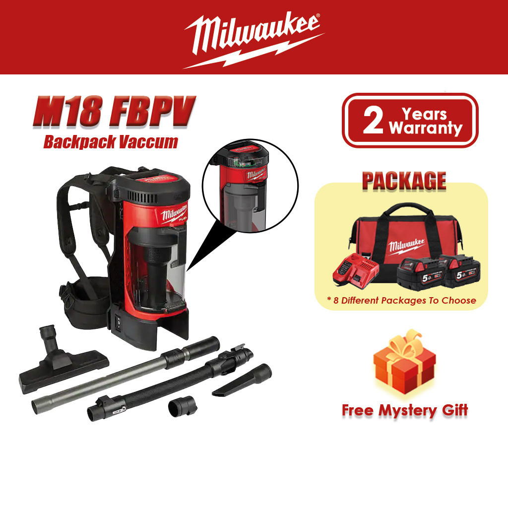 MILWAUKEE M18 FBPV M18 FUEL™ Backpack Vacuum Back Pack M18FBPV With ...