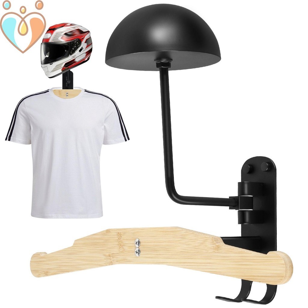 Motorcycle Helmet Rack 180° Rotation Heavy Duty Wall Mounted Helmet ...