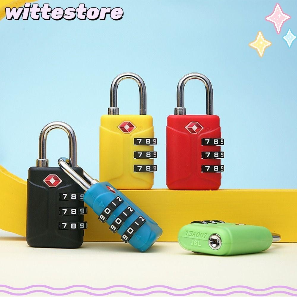 WITTE 3 Digit Combination Lock, TSA Padlock Customs Password Lock, Anti ...