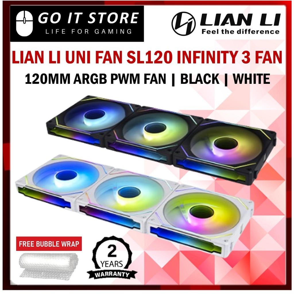 LIAN LI SL120-3 UNI FAN INFINITY ARGB 120mm PWM FAN (3 FAN PACK ...