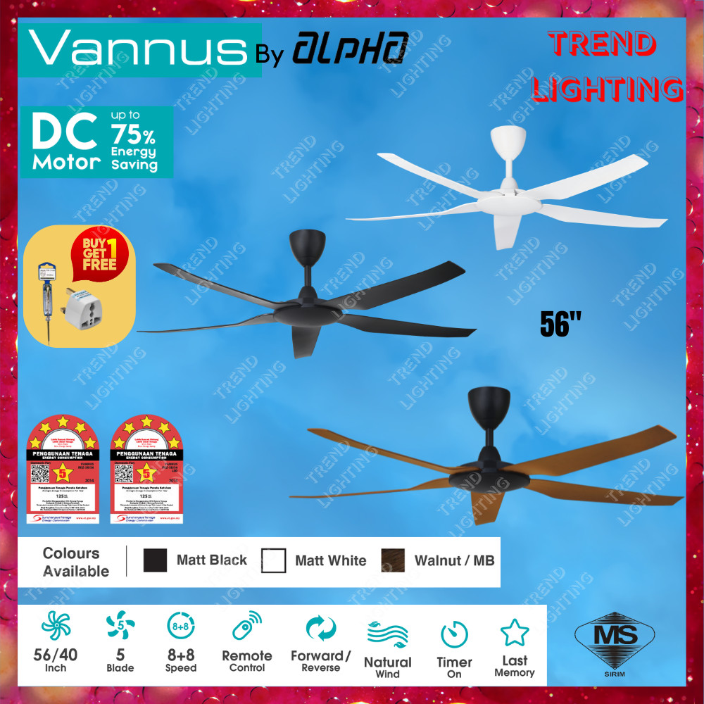 Alpha Vannus IRIZ LED / Non LED 56/40 inches 3 Colour LED DC Remote ...