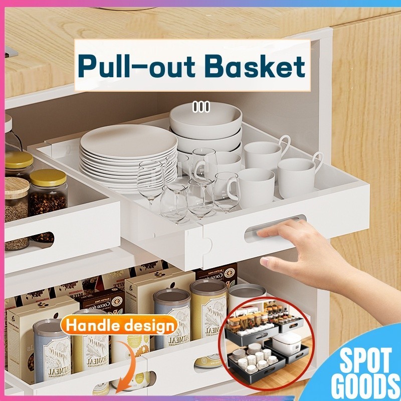 Specool-Kitchen Pull-out Basket Pull Out Dish & Bowl Rack Kitchen ...
