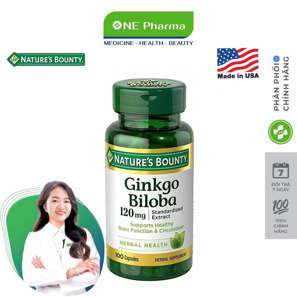 Nature's Bounty Ginkgo Biloba Health Support Pills 120mg 100 Pills ...