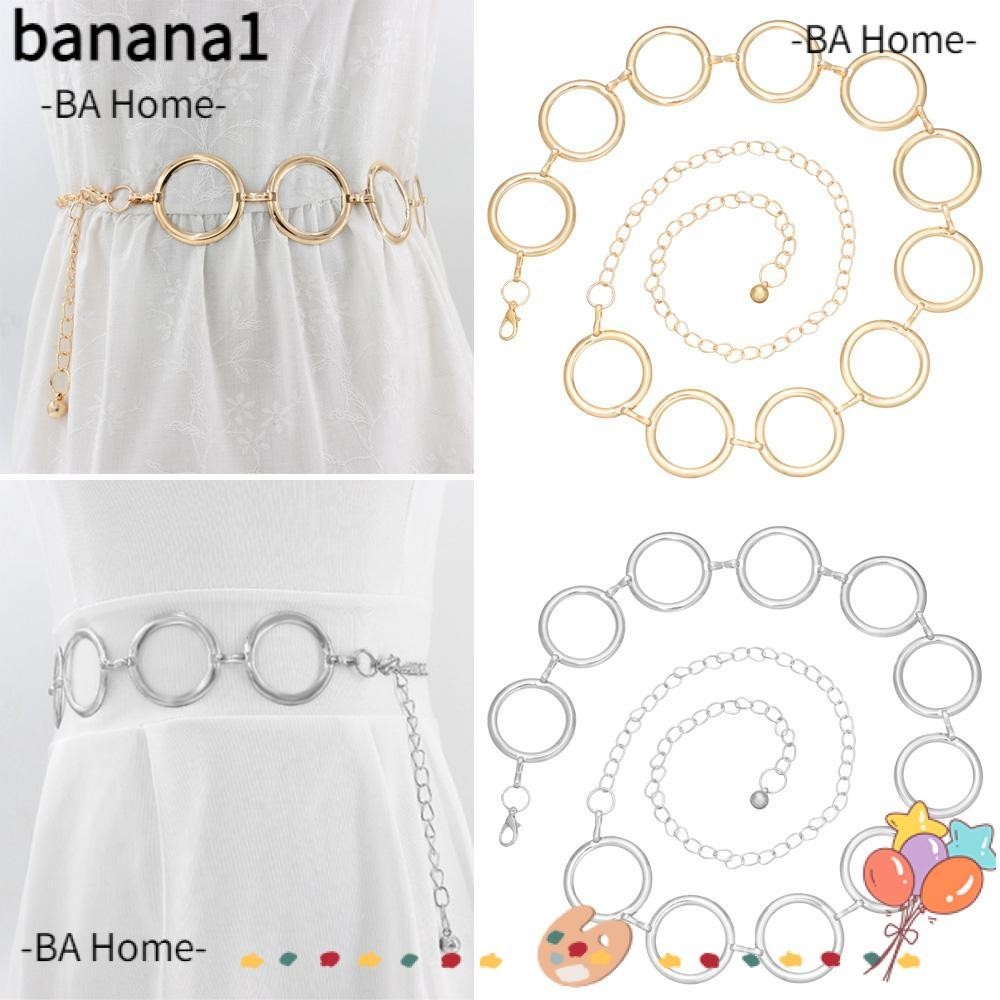 BA Metal Chain Belt Women Female Big Ring Gold Silver Waistband ...