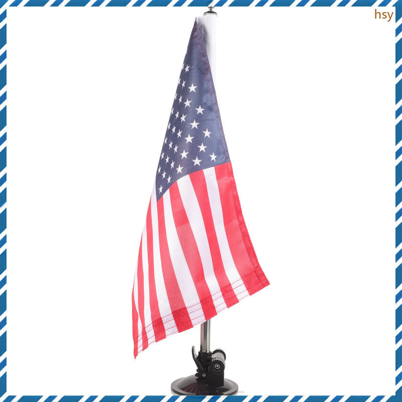 American Car Parade Flagpole Base Cup Telescopic Exterior with ( + Flag ...