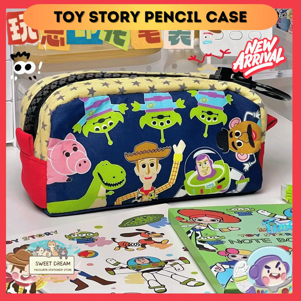 Toy Story Large Capacity Big Zipper Pencil Case Cartoon Stationery Bag ...