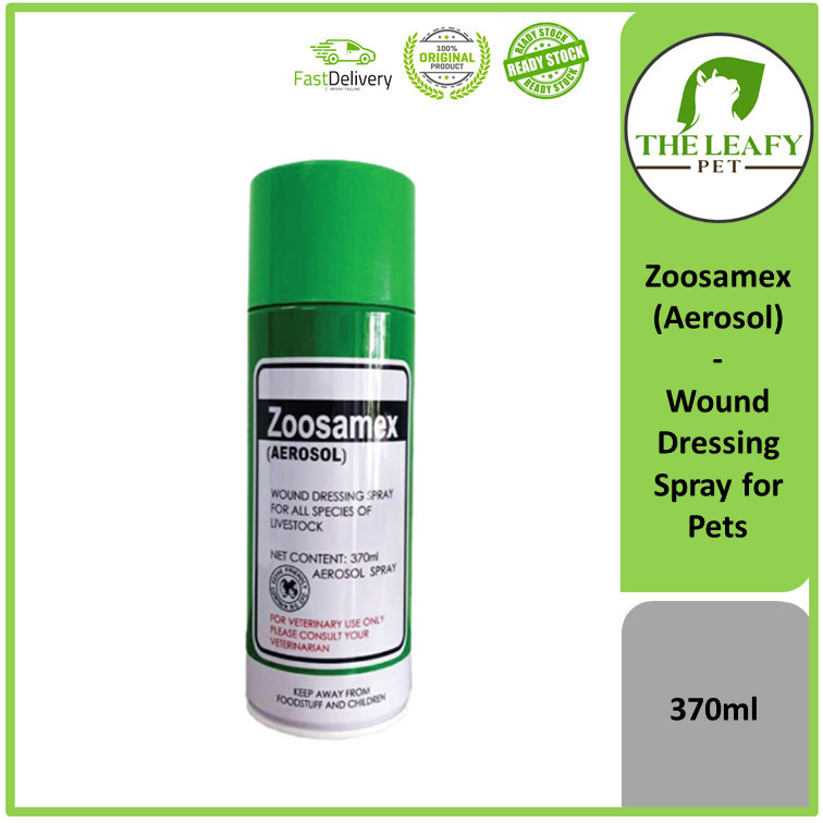 Zoosamex ( AEROSOL ) Wound Dressing Spray for Pets - 370ml | Shopee ...
