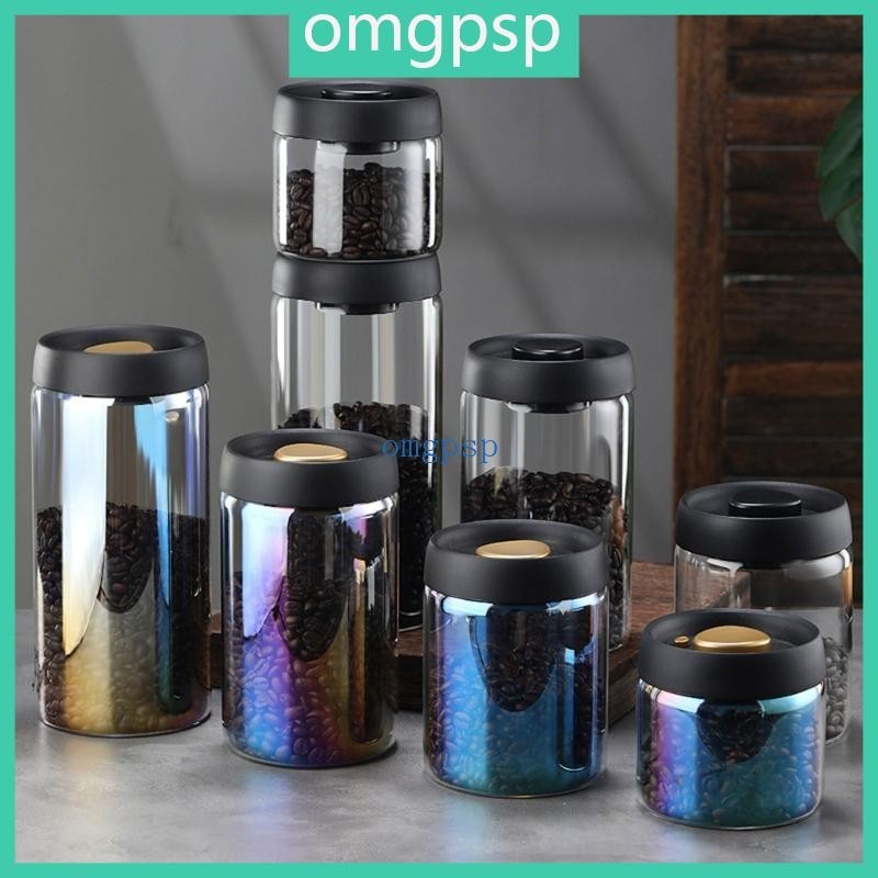 OMG Practical Jar with Vacuum Seal Ingredients Storage Canister Glass ...
