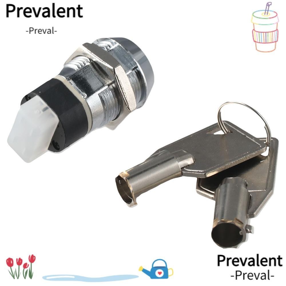 PREVAL Keylock Switch, 4A/125V 2A/250V AC 2 Position Push Button Switch, Universal 19mm 2NC 2NO ...