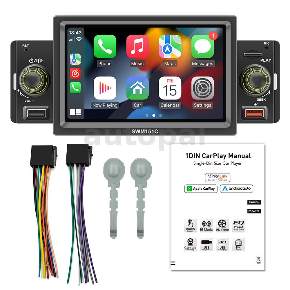 1 Din 5 Inch Car Mp5 Player Car Card Radio Bluetooth Reverse Amplifier ...