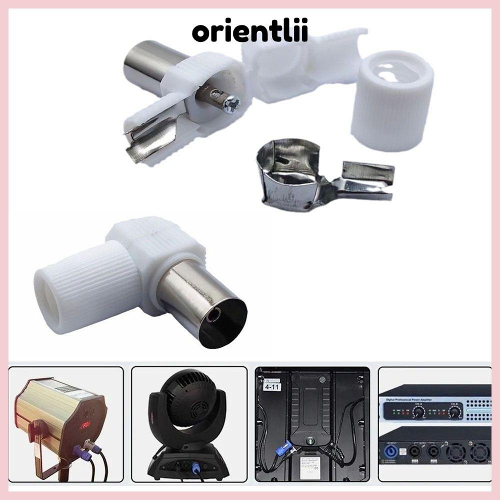 ORIENTLIIY 90 Degrees TV Plug Jack, White Coaxial Male Plugs Adapter ...
