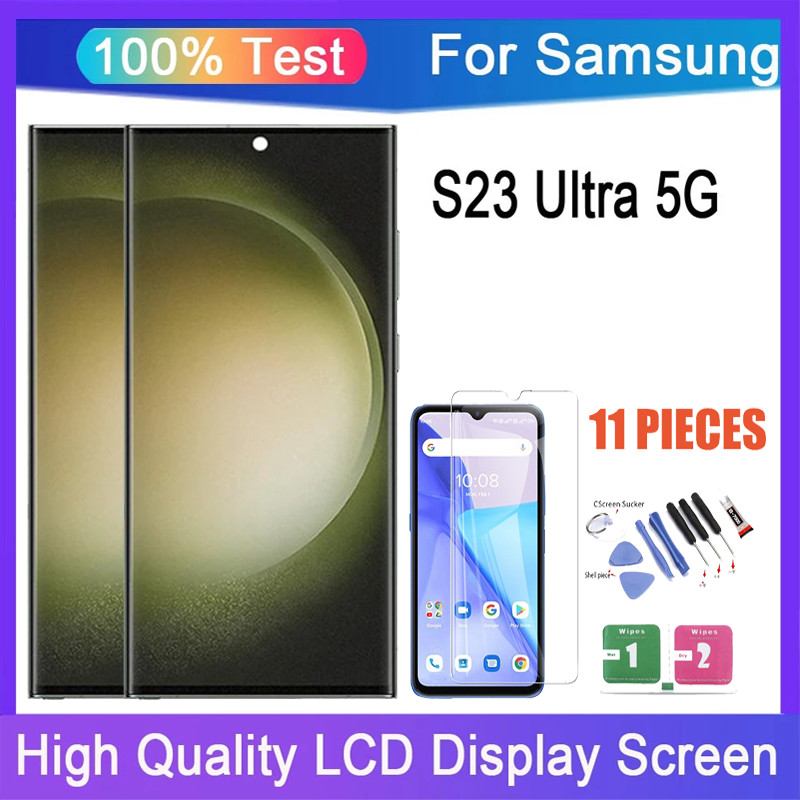 Original AMOLED OLED TFT Samsung Galaxy S23 Ultra 5G LCD Display Curved Touch Screen Digitizer ...