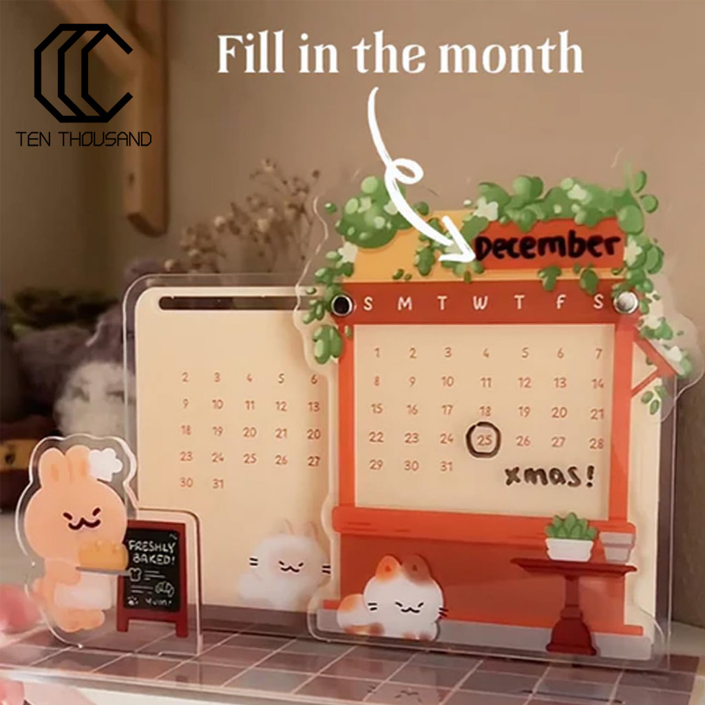 Eco-conscious Calendar Display Calendar Stand Desktop Acrylic Dry Erase ...