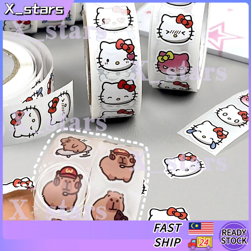 500pcs/Roll Loppy Capybara Kuromi My Melody Sealing Sticker Tapes ...