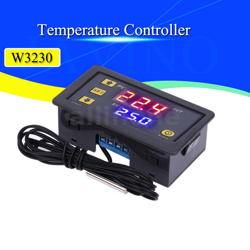 W3230 12V 24V AC110-220V Probe line 20A Digital Temperature Control LED Display Thermostat With ...