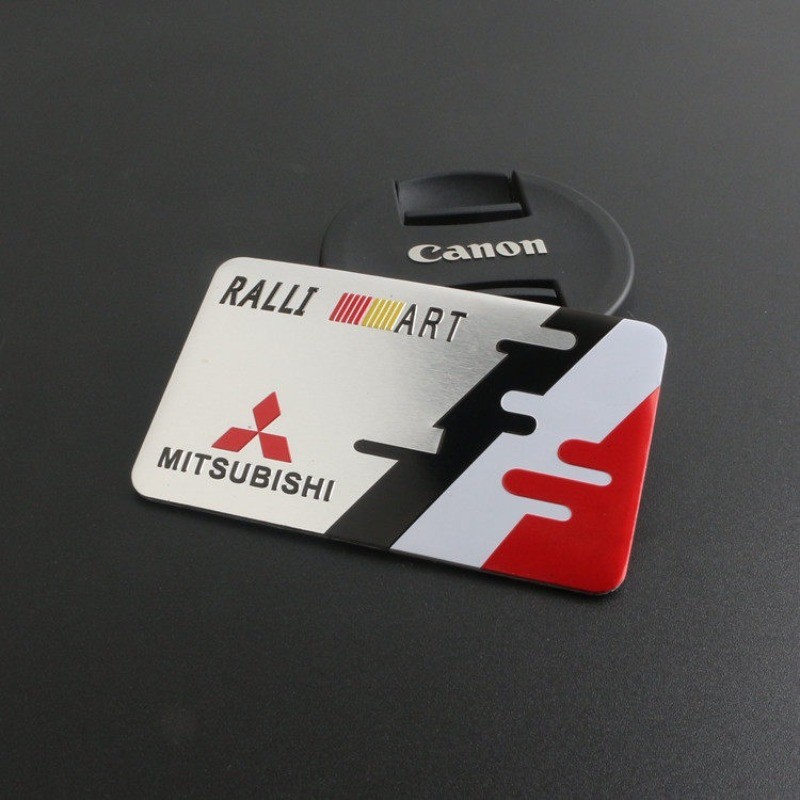 RALLIART Logo Car Styling Aluminium Side Stickers Auto Badge Emblem ...