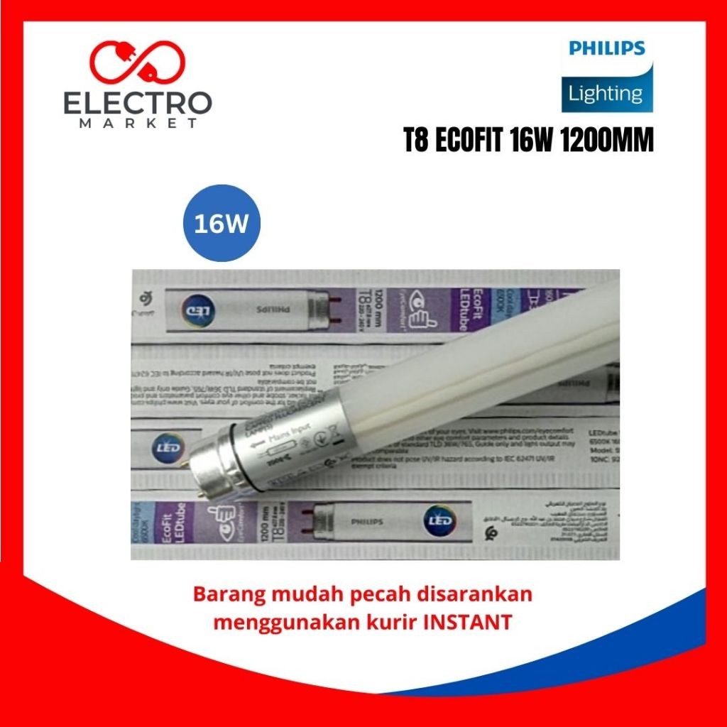 [PACK CONTAINS 20 PCS) Philips TL Neon Led Tube T8 Ecofit Lamp 8 Watt ...
