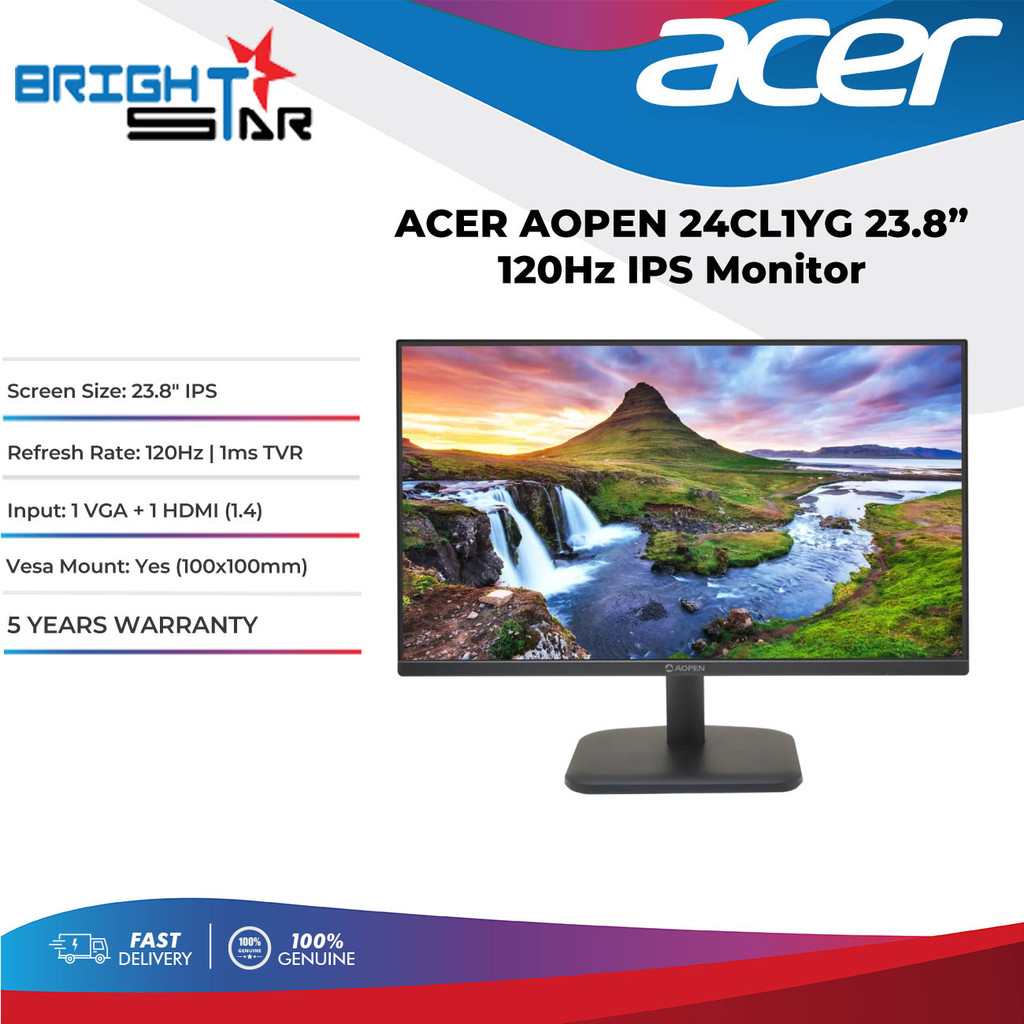 ACER Aopen 24CL1YG 23.8" IPS FHD 120Hz Monitor | Shopee Malaysia