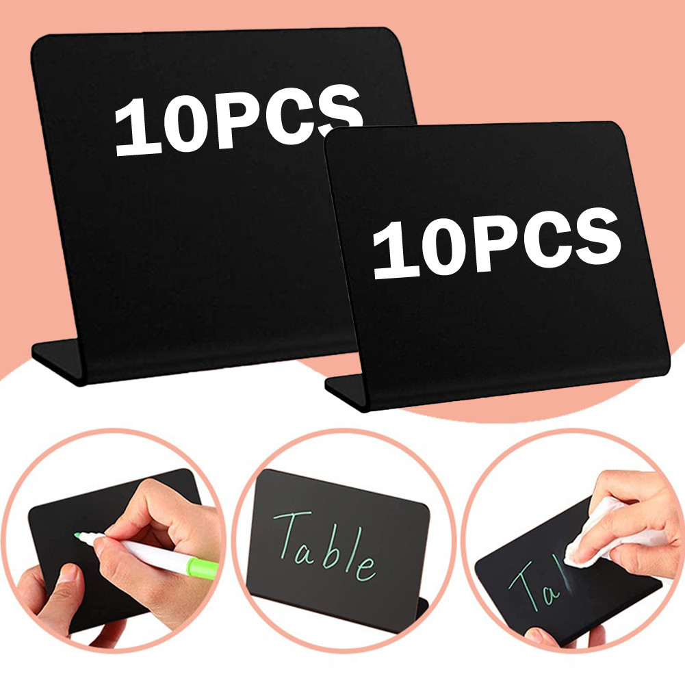 10PCS Mini Chalkboard Price Tag Holder L-shaped Erasable Blackboard ...