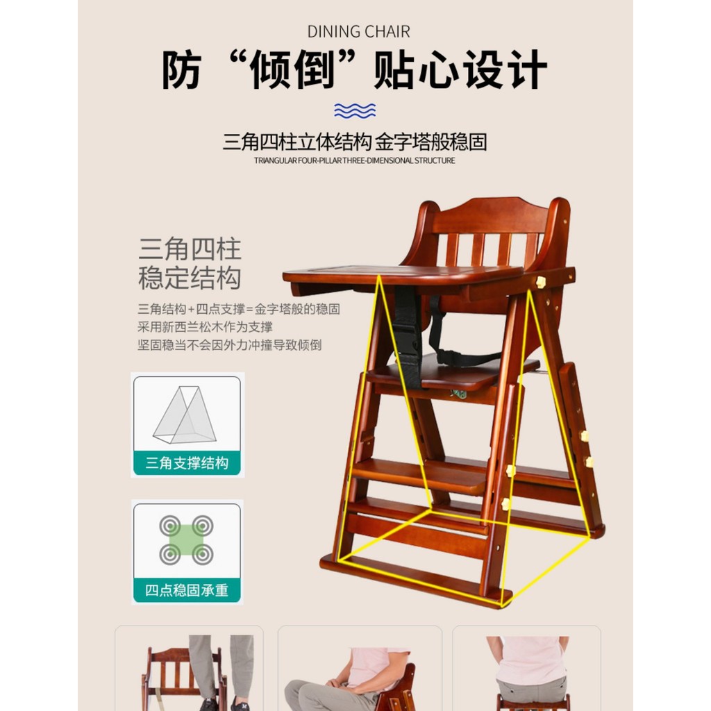 Kerusi Tinggi Bayi Kerusi Makan Kanak-kanak Mudah Alih Boleh Lipat ...