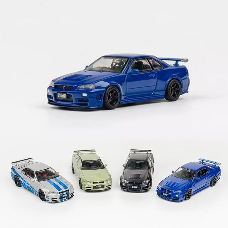 Dct 1/64 Nissan GTR R34 Z-Tune Customized Alloy Car Model Die-Casting ...