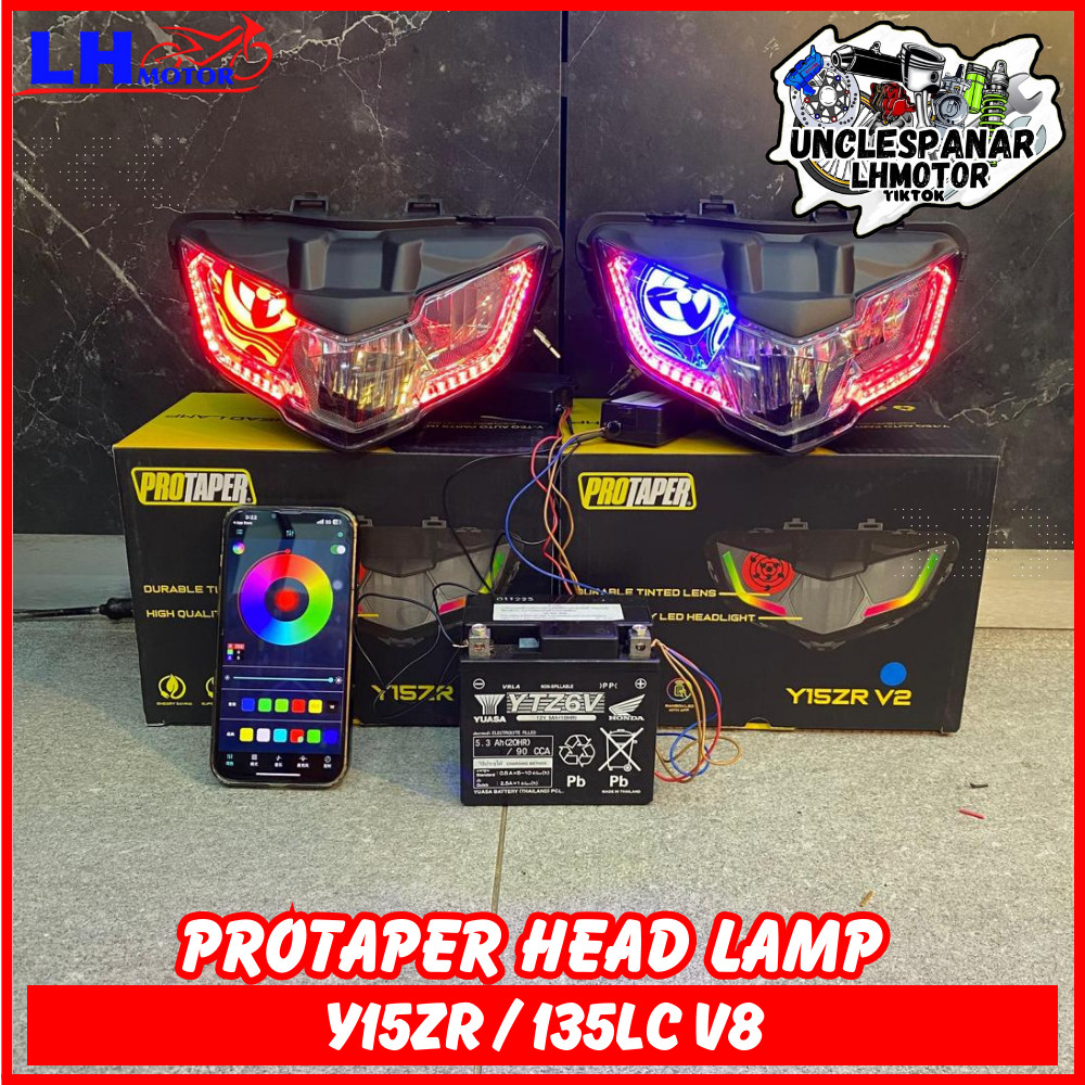 Y15ZR V2 LC135 V8 Lampu Depan LED Headlamp 135LC V8 FI Y15 Bluetooth Custom Unclespanar ...