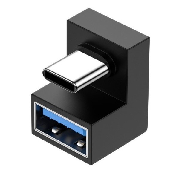 U Shape USB C Male to USB Female Adapter 180 Degree Angled Type ...