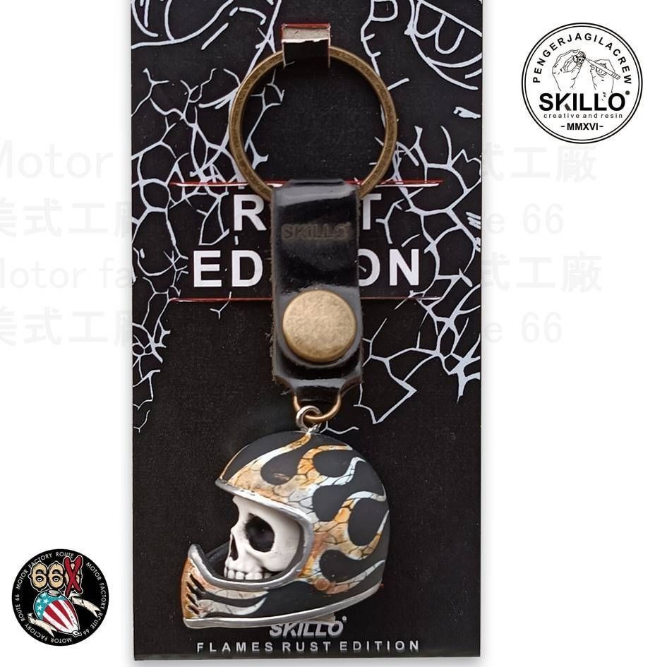 SKILLO Handmade Painted Helmet Key Ring Orange 9 | Shopee Malaysia
