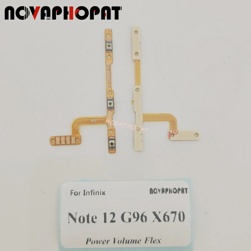 Novaphopat For Infinix Note 12 G96 X670 Power On Off Volume Up Down Ribbon Power Button Flex ...