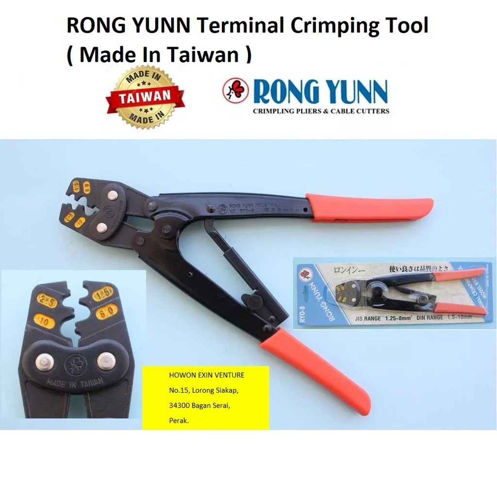 RONG YUNN RYO-8 RYO-14 RYO-25 RYO-38 Terminal Crimping Tool (Made In ...