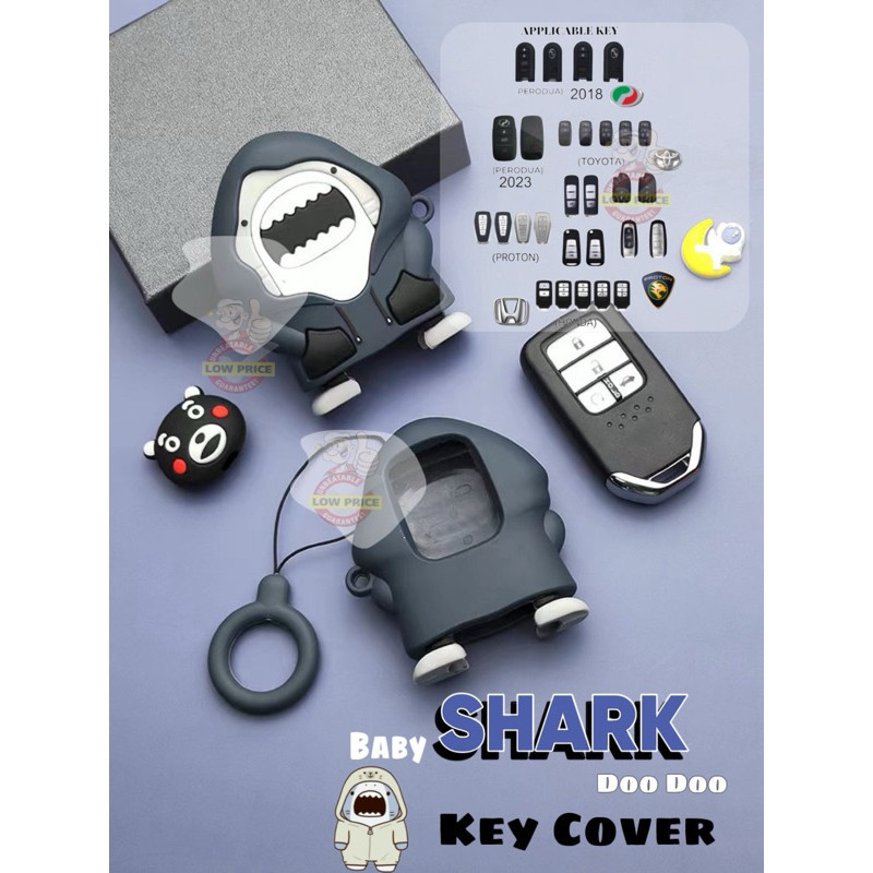 NEW Shark Cartoon KEY COVER Car Alarm Remote Smart Keyless Cartoon ...