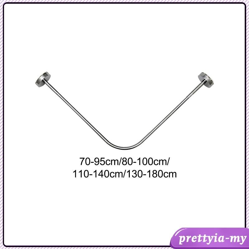 [PrettyiaMY] Expandable Curved Shower Rod Clothes Hanger Telescopic Rod ...
