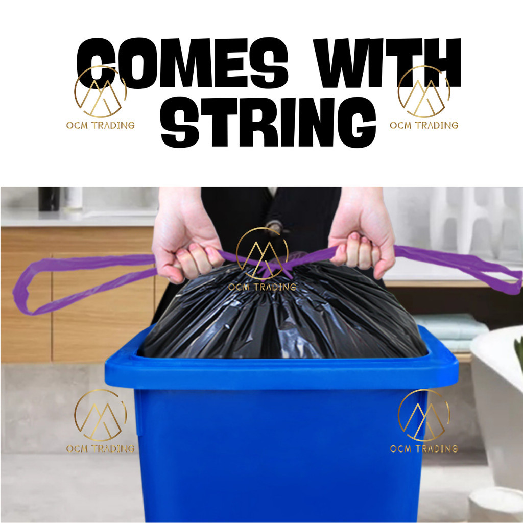 OCM Durable High Capacity Drawstring Rubbish Garbage Dustbin Basket ...