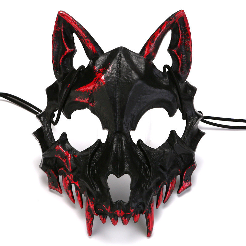 Half-face Blood Mask Men Dragon Tiger Wolf Mask Horror Halloween ...