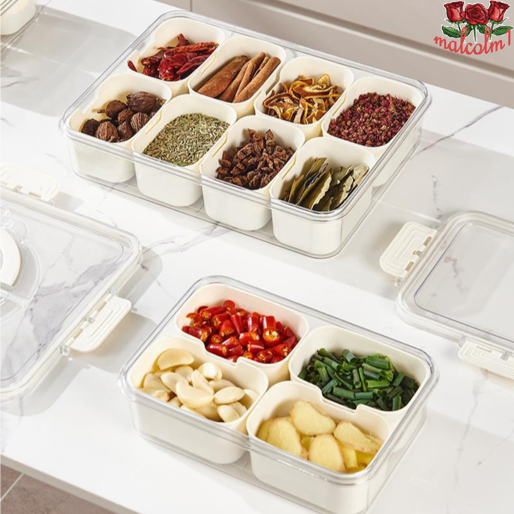 MALCOLM1 Condiment Storage Container, Sealed Storage Clear Cover ...