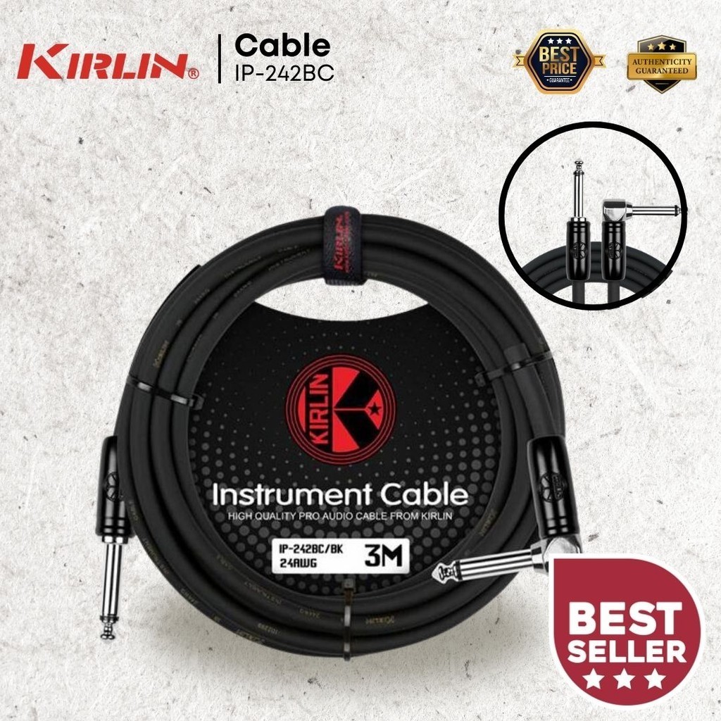 Kirlin Cable IP-242BC Mono Straight-Angled Instrument Cable for Guitar ...