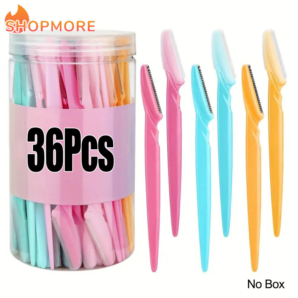 36/6Pcs Random Color Eyebrow Trimmer Blade Women Face Shaver Portable ...