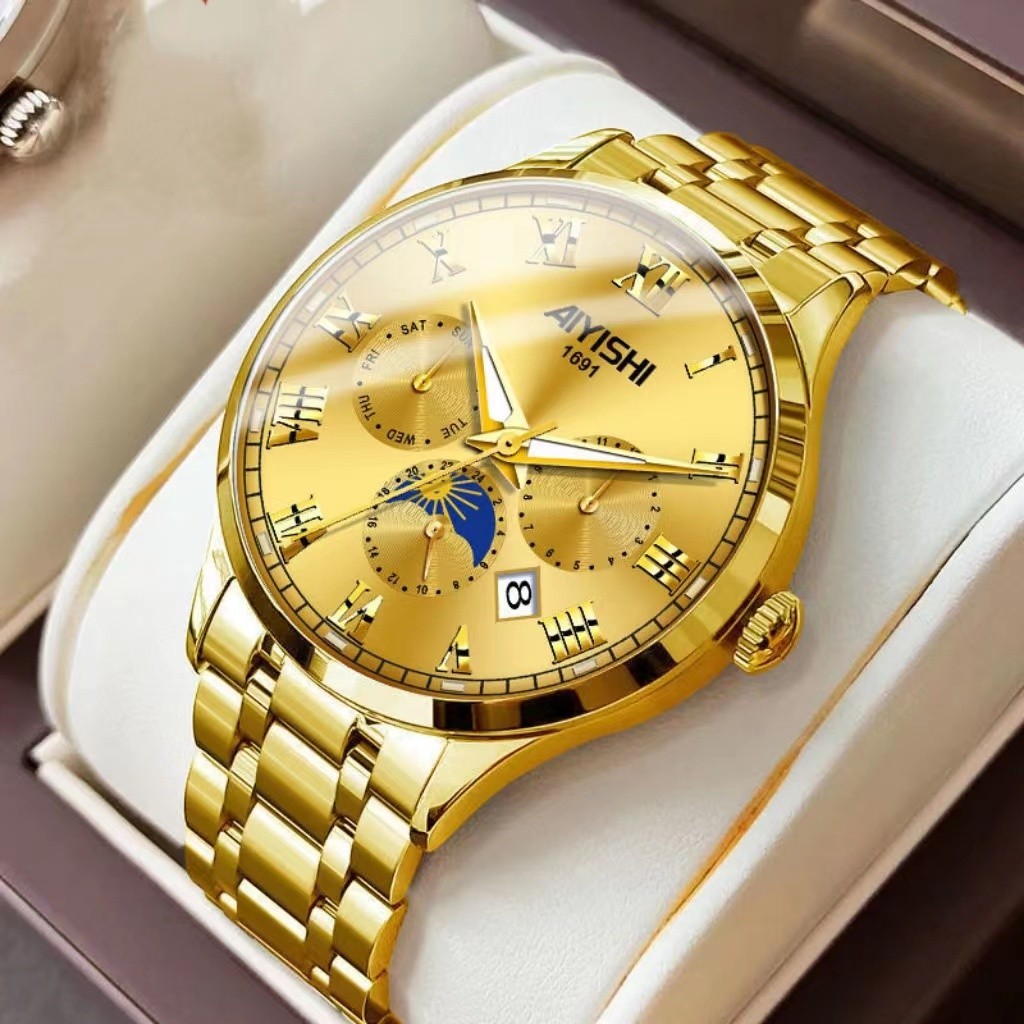 ORUSS Original Luxury Gold Fashion Luxury Stainless Steel Waterproof ...