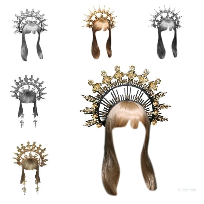 Crazy DIY Flower Halo Crown Hair Hoop Vintage Pageant Hair Accessories ...