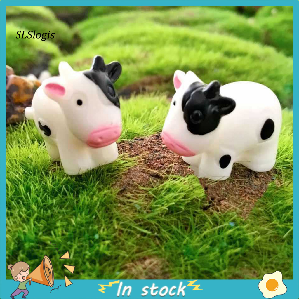 SLS_ Dairy Cow Figurine Set Mini Cow Figures Adorable Mini Dairy Cow ...