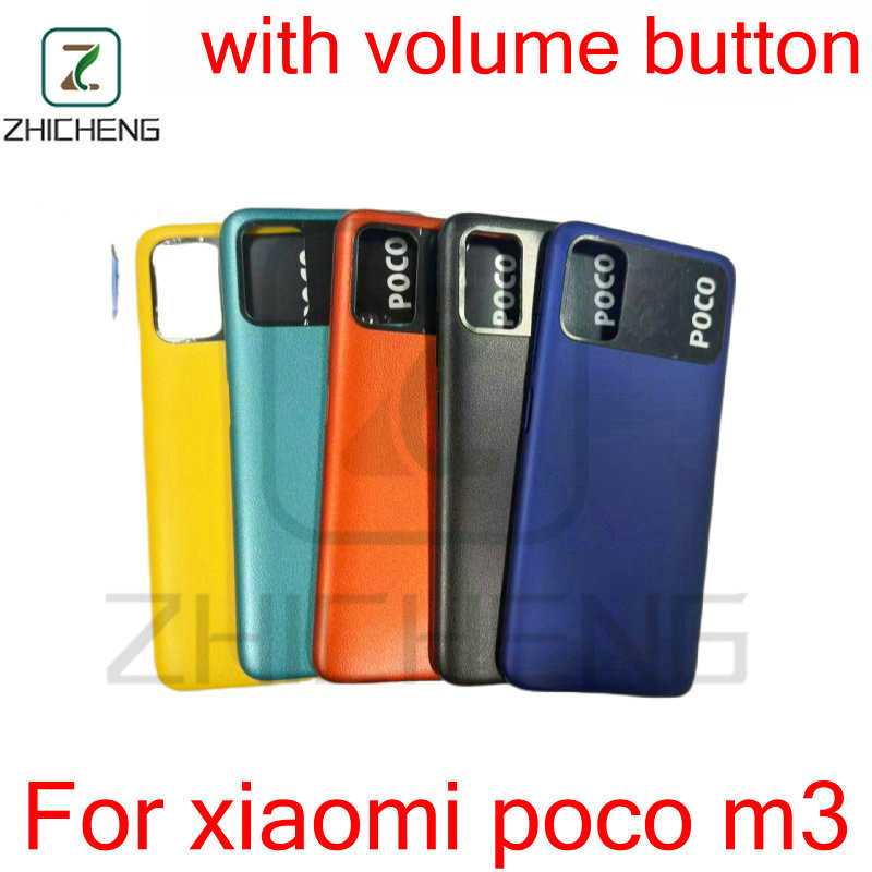 For xiaomi POCO M3 Back Battery Cover Case with volume button | Shopee ...