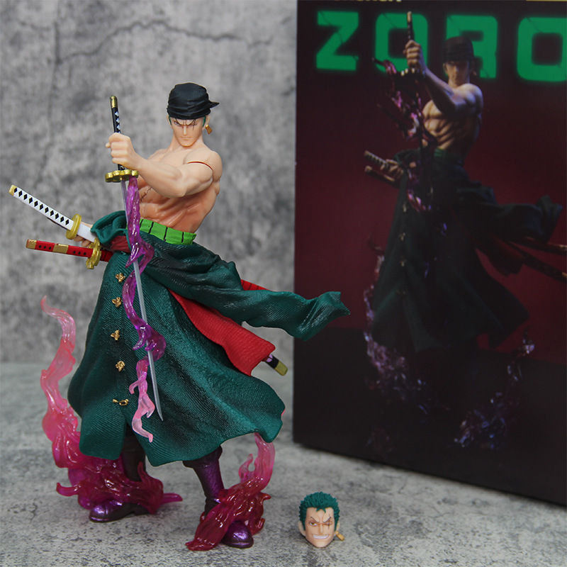 one piece GK Roronoa Zoro dual-heads 24cm anime model onepiece zoro ... one piece GK Roronoa Zoro dual-heads 24cm anime model onepiece zoro ...
