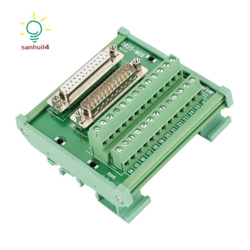 DB25 DIN Rail Mount Interface Module Male/Female Connector Breakout ...