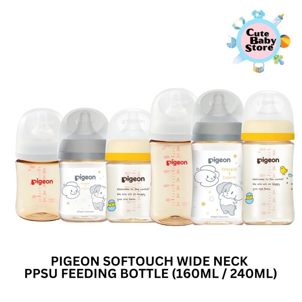 Pigeon Wide Neck Botol Penyusuan PPSU (160ml/240ml)/Pigeon Wide Neck PPSU Nursing Bottle (160ml ...