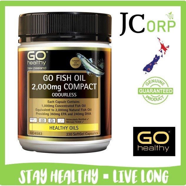 🛫Direct from NZ🛬 GO Healthy Fish Oil 2000mg Compact Odourless 230 ...