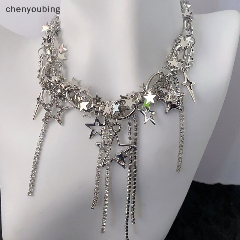 [chenyoubing] New Punk Style Bling Bling Chain Star sel Choker Necklace ...