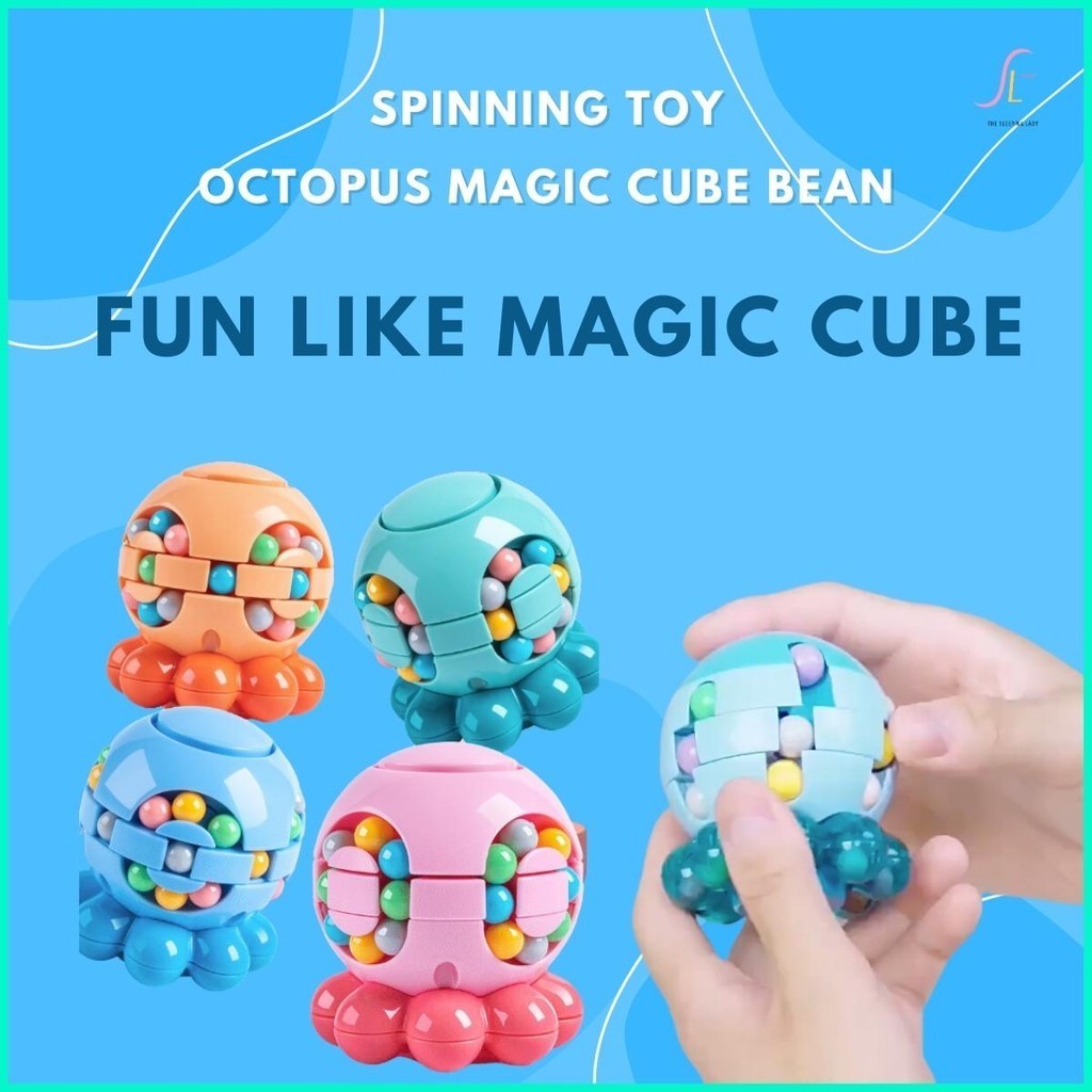 Magic cube octopus magic cute bean toy spinning bermainan anak ...